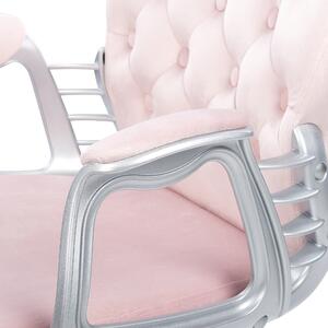 Krzesło biurowe welurowe obrotowe regulacja wysokości pikowane oparcie ...