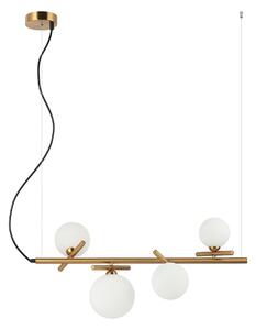 REVERSO nowoczesna lampa wisząca czarno-złota z białymi kulistymi ...