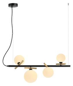REVERSO nowoczesna lampa wisząca czarno-złota z białymi kulistymi ...