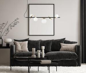 REVERSO nowoczesna lampa wisząca czarno-złota z białymi kulistymi ...