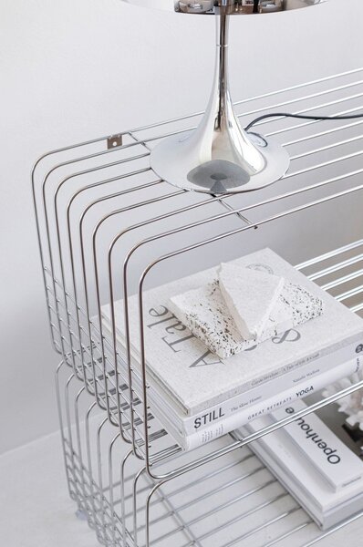 Metalowy regał ścienny w kolorze srebra z połyskiem 70x30 cm Wire ...