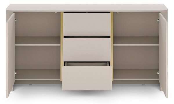 Komoda Sorrenti 168 cm z szufladami - kaszmir / złoty | FAVI.pl