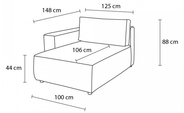 Jasnobrązowy sztruksowy moduł sofy (lewostronny) Nihad modular ...