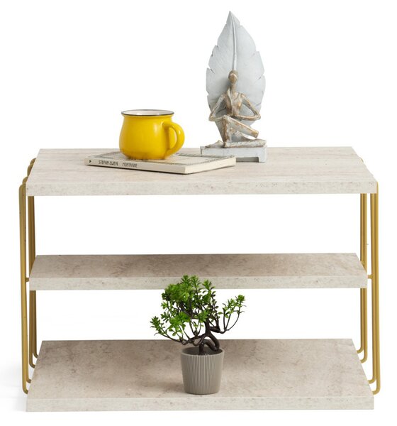 Stolik do odkładania Lifon Gold Travertine | FAVI.pl