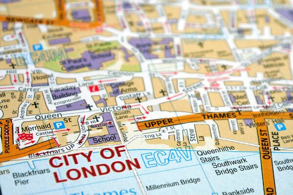 Mapa Londynu Fototapeta na ścianę Mapa Londynu | FAVI.pl