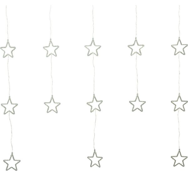 Kurtyna świetlna zewnętrzna Stars, 120 x 120 cm, LED, biały, timer, 8 funkcji, na baterie, 120 ...