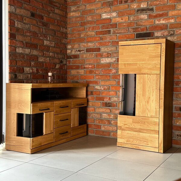 Niska witryna drewniano-szklana Raro 95 | FAVI.pl