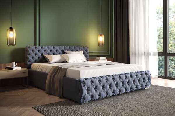 MebleMWM Łóżko tapicerowane z pojemnikiem FARO | 120x200 | Kolor do ...