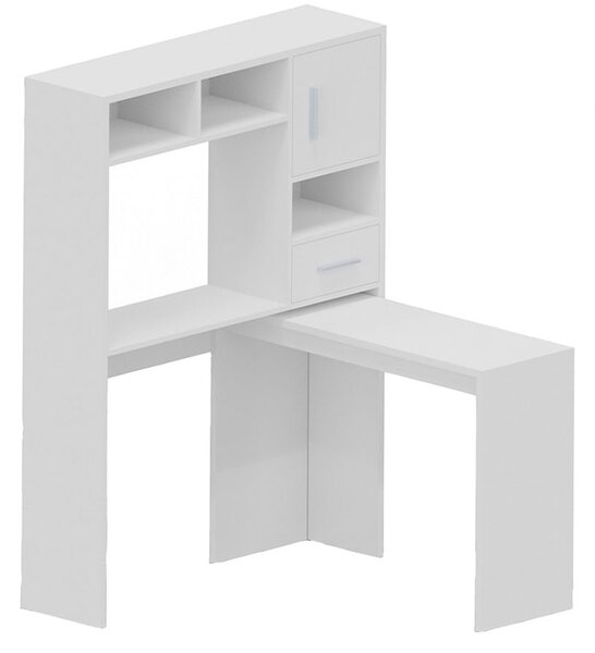 Białe rozkładane biurko z nadstawką - Tafos | FAVI.pl