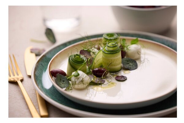 Biało-zielony kamionkowy talerz ø 27 cm Gastro White/Green – Bitz | FAVI.pl