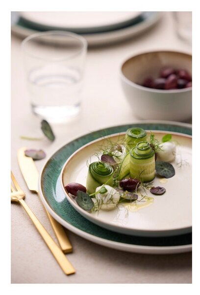 Biało-zielony kamionkowy talerz ø 27 cm Gastro White/Green – Bitz | FAVI.pl