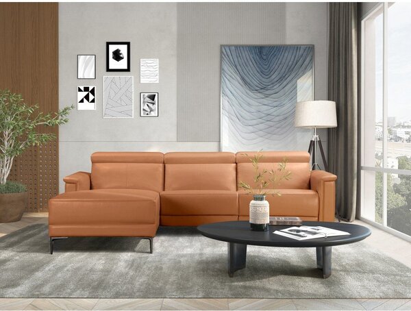 Brązowy narożnik z imitacji skóry (lewostronny) Lund – Støraa | FAVI.pl