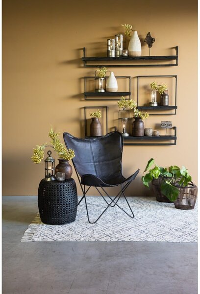 Czarna matowa półka z drewna jodłowego Maddison – Light & Living | FAVI.pl