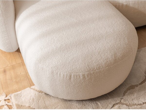 Jasnobrązowy narożnik z materiału bouclé (lewostronny/z szezlongiem ...