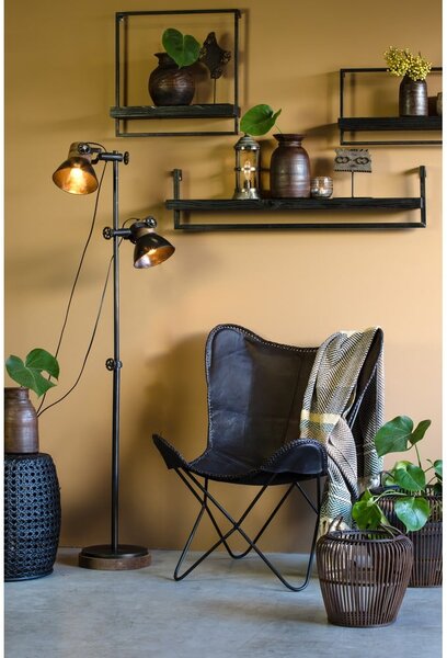 Czarna matowa półka z drewna jodłowego Maddison – Light & Living | FAVI.pl