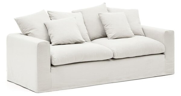 Biała lniana sofa 240 cm Nora – Kave Home | FAVI.pl