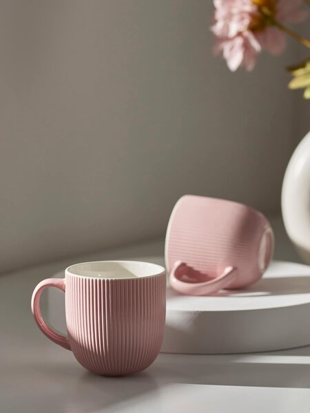 Sinsay - Kubki z ryflowanymi ściankami 2 pack - różowy | FAVI.pl