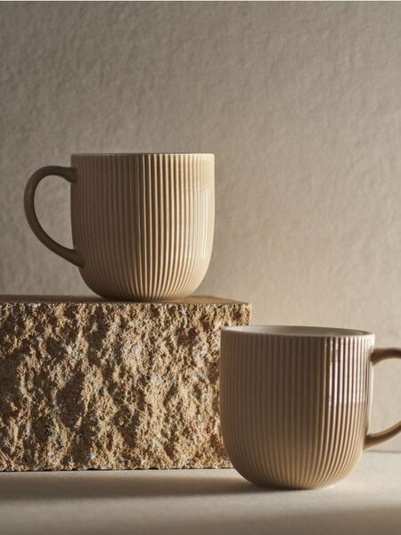 Sinsay - Kubki z ryflowanymi ściankami 2 pack - beżowy | FAVI.pl